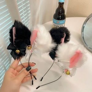 Other | Kawaii Cute Cat Ears Bow Headband Bell Cosplay White | Poshmark